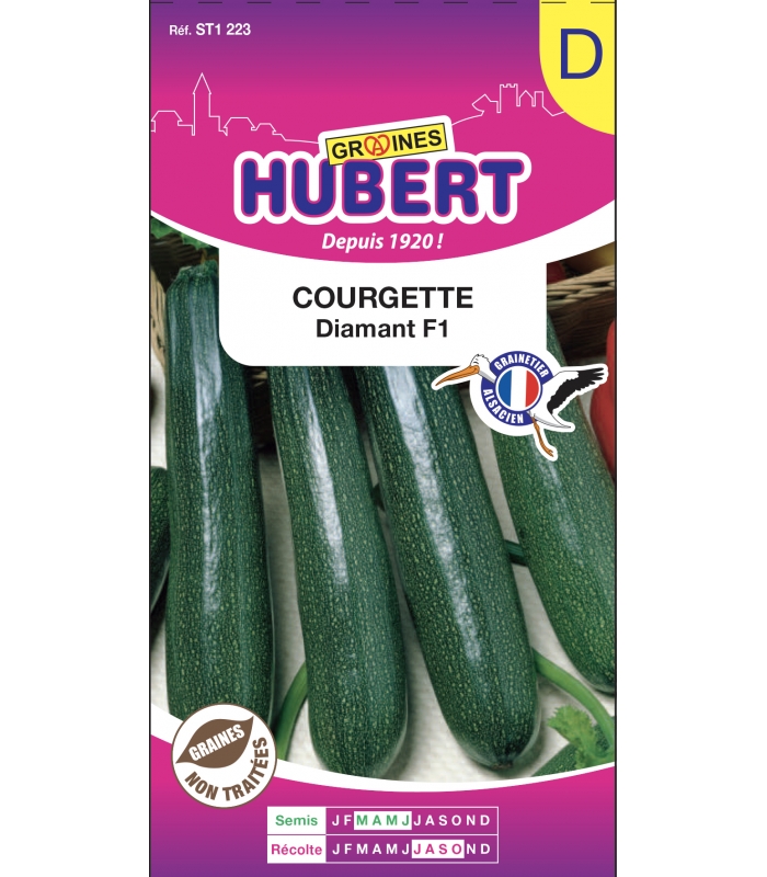 sachet de graines a semer de courgette baccara F1 type diamant